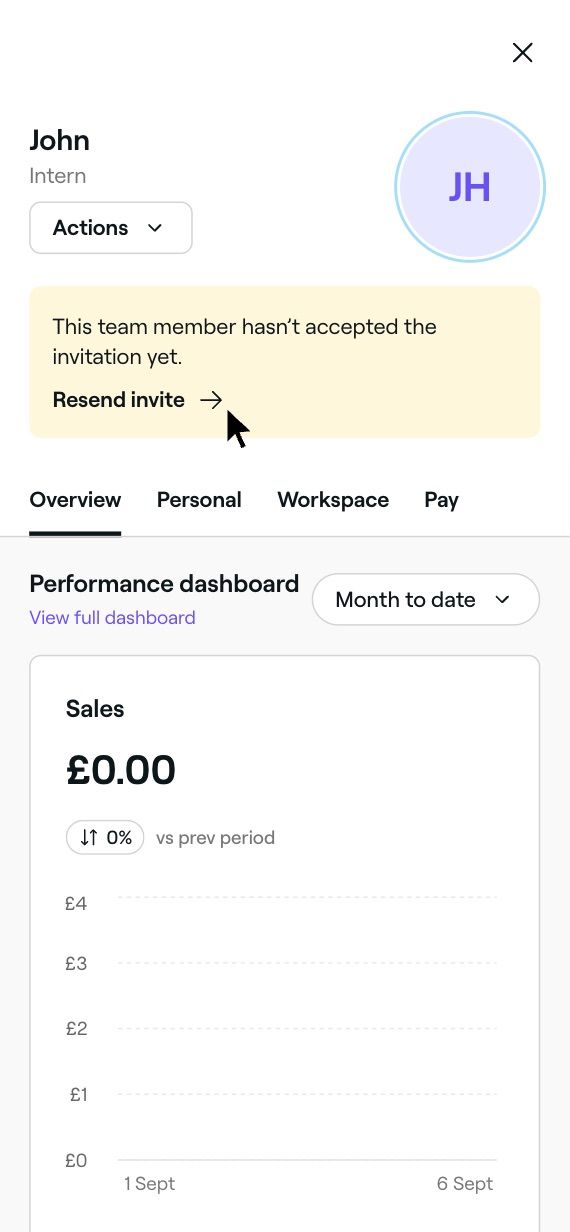 Re-inviting team members to your Fresha workspace