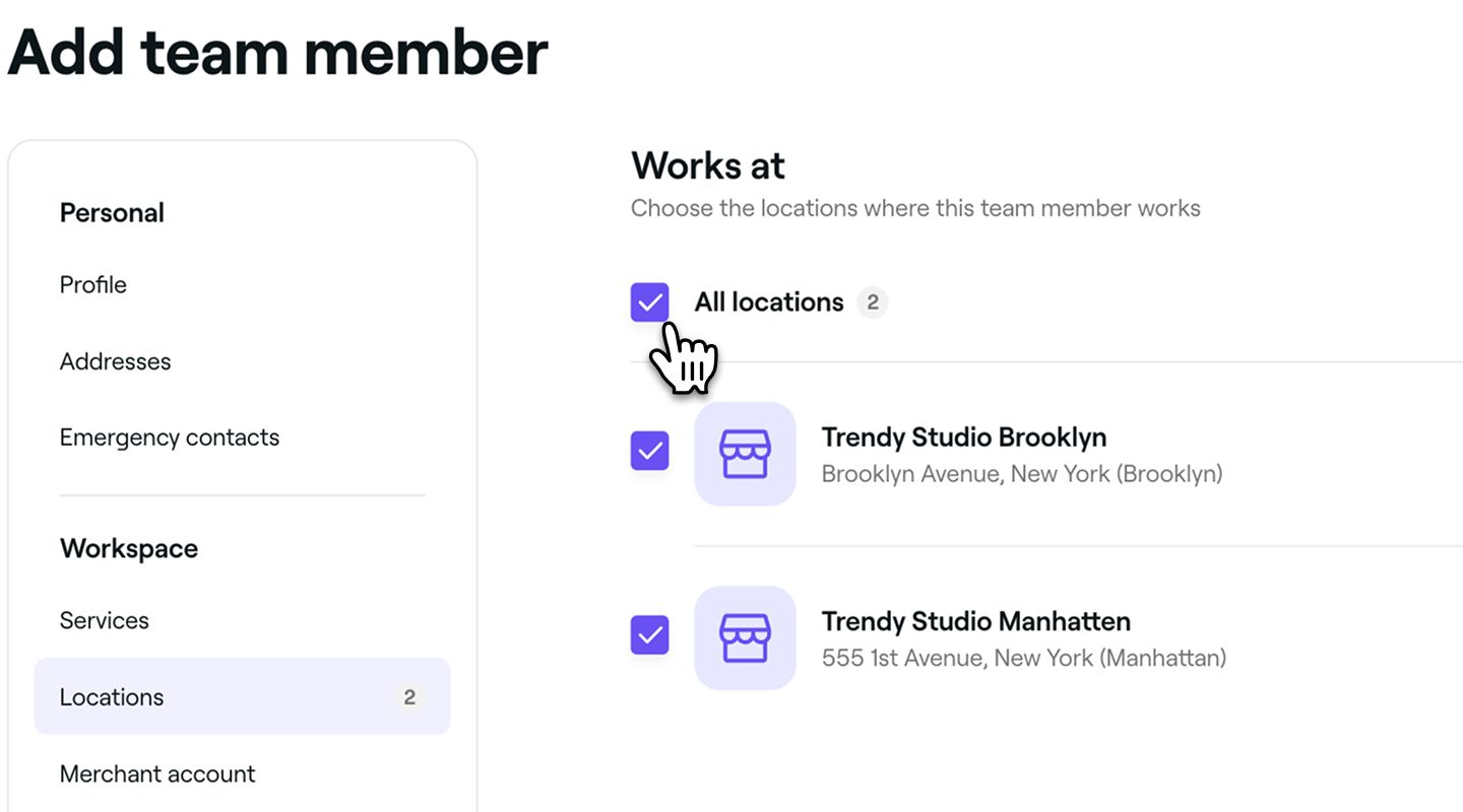 Add team members to your Fresha workspace