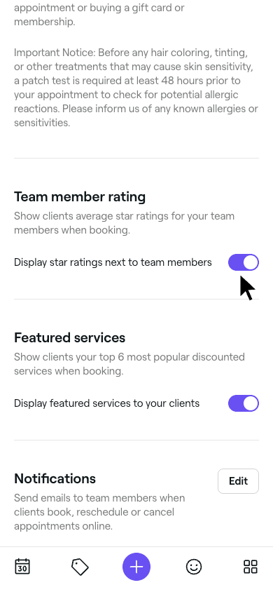 Manage online booking availability